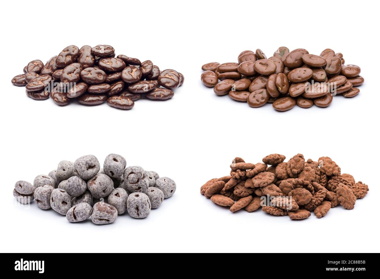 collage of assorted chocolates confectionery on white background Stock ...