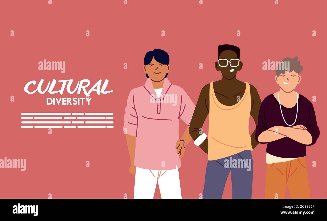 Men cartoons design, Cultural and friendship diversity theme Vector ...