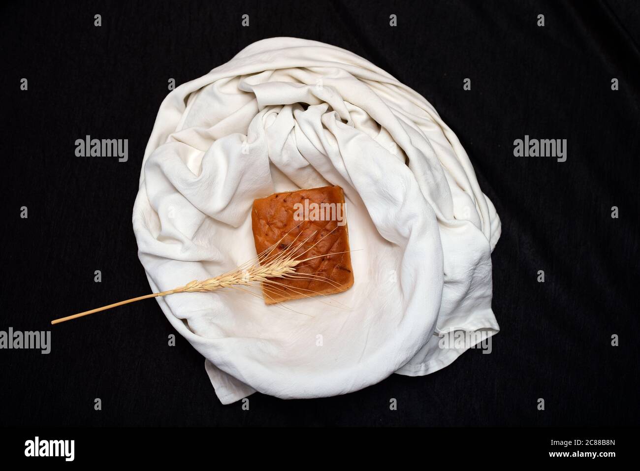 One piece bread on white hi-res stock photography and images - Alamy