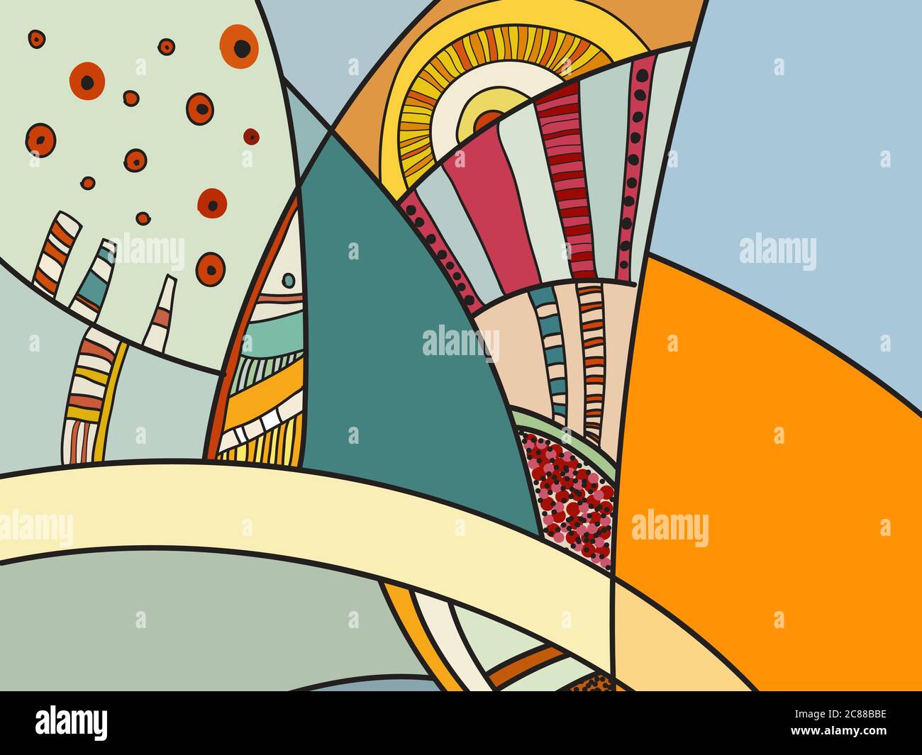 Abstract vector pattern, black and white doodles. Background for poster ...