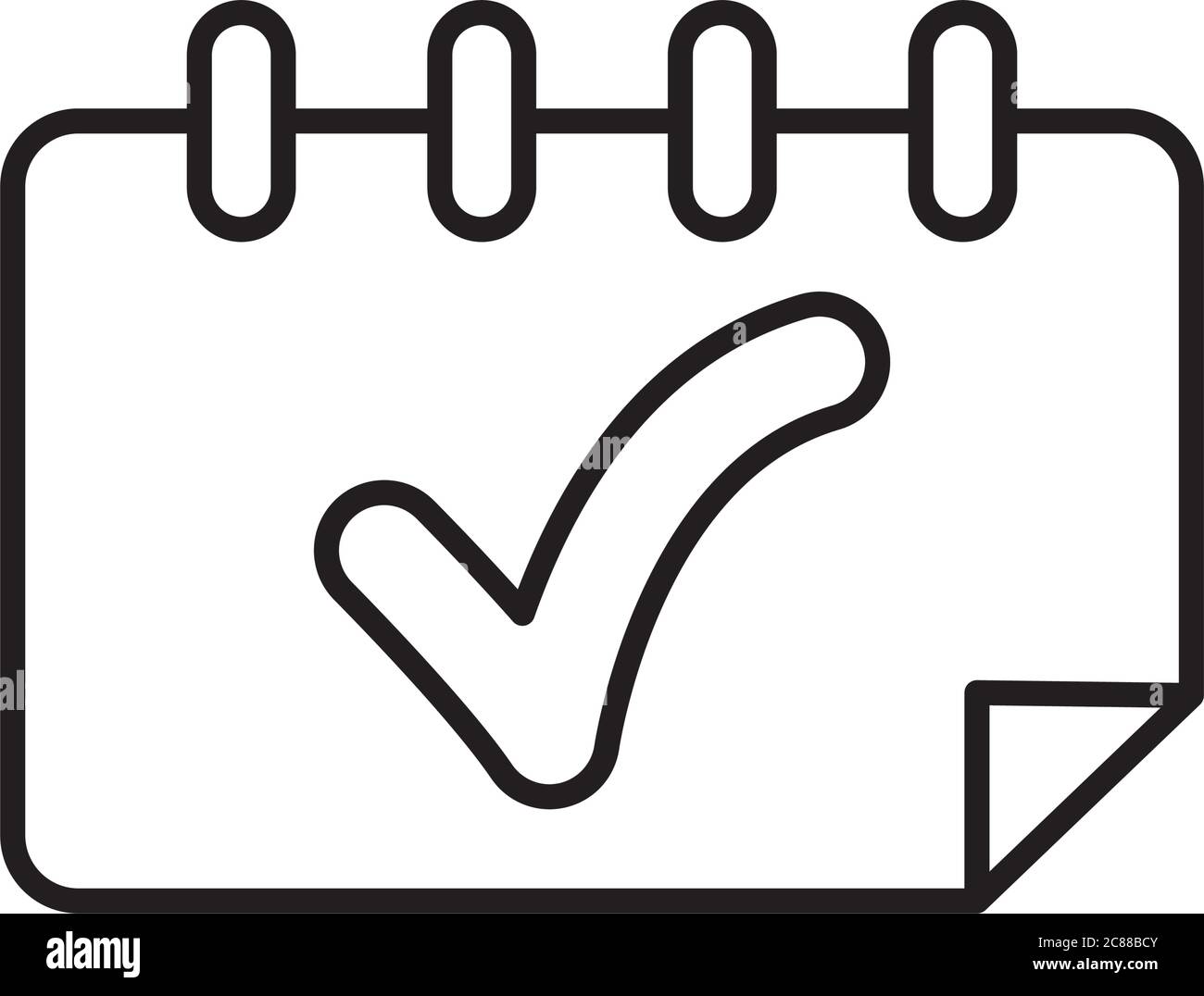 pad with check mark icon over white background, line style, vector ...