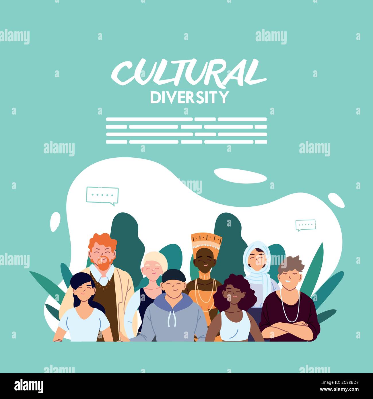 Women and men cartoons with leaves design, Cultural and friendship ...