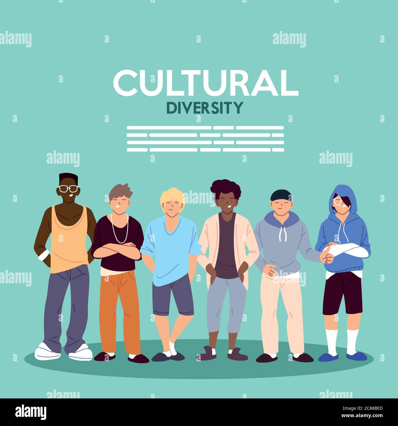 Men cartoons design, Cultural and friendship diversity theme Vector ...