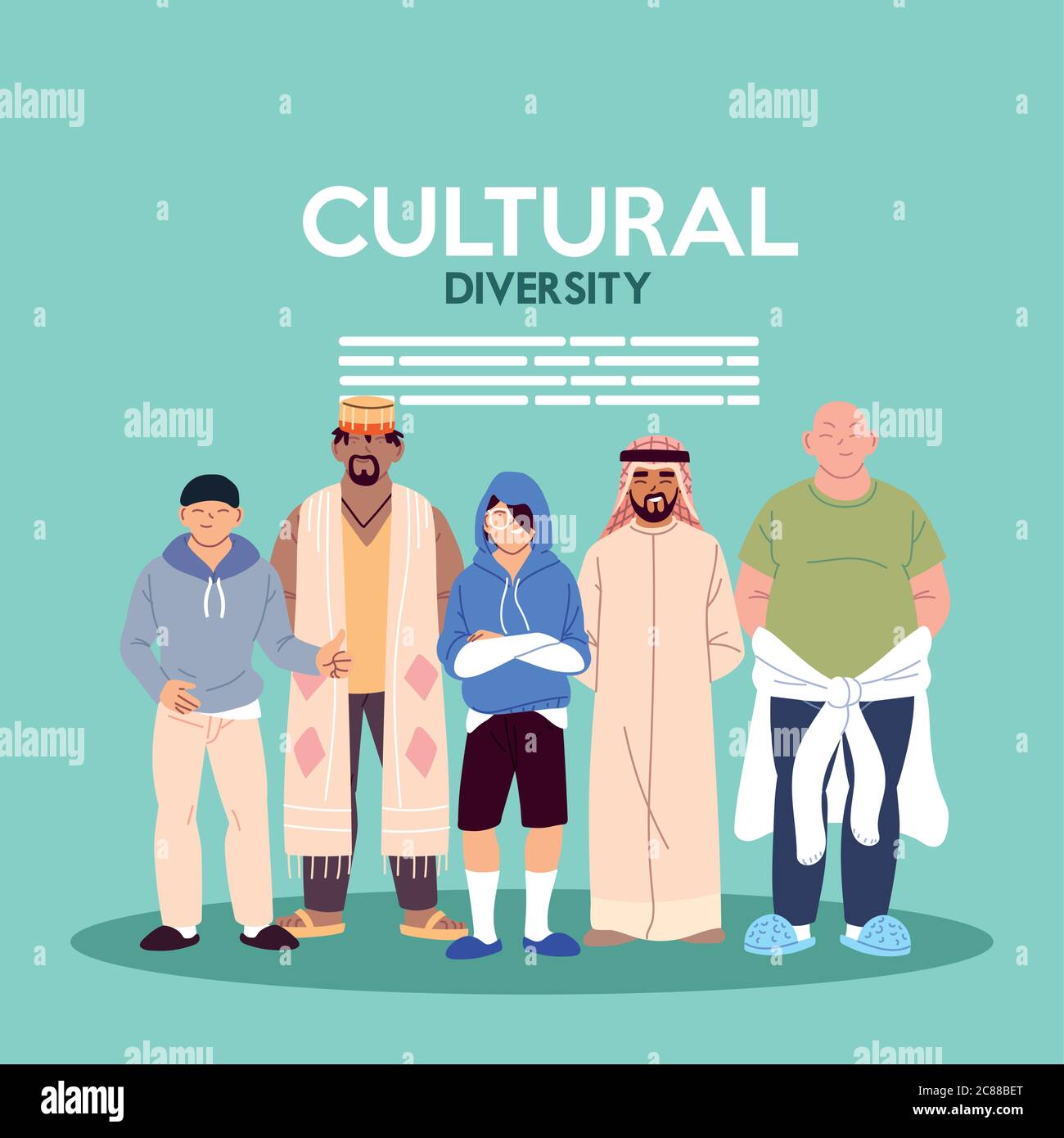 Men cartoons design, Cultural and friendship diversity theme Vector ...