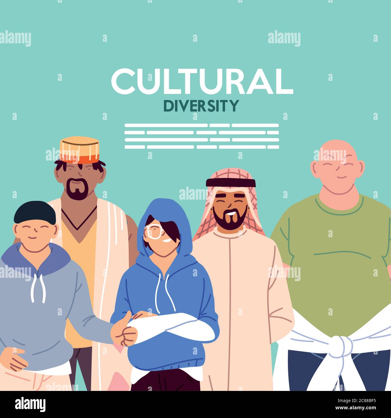 Men cartoons design, Cultural and friendship diversity theme Vector ...