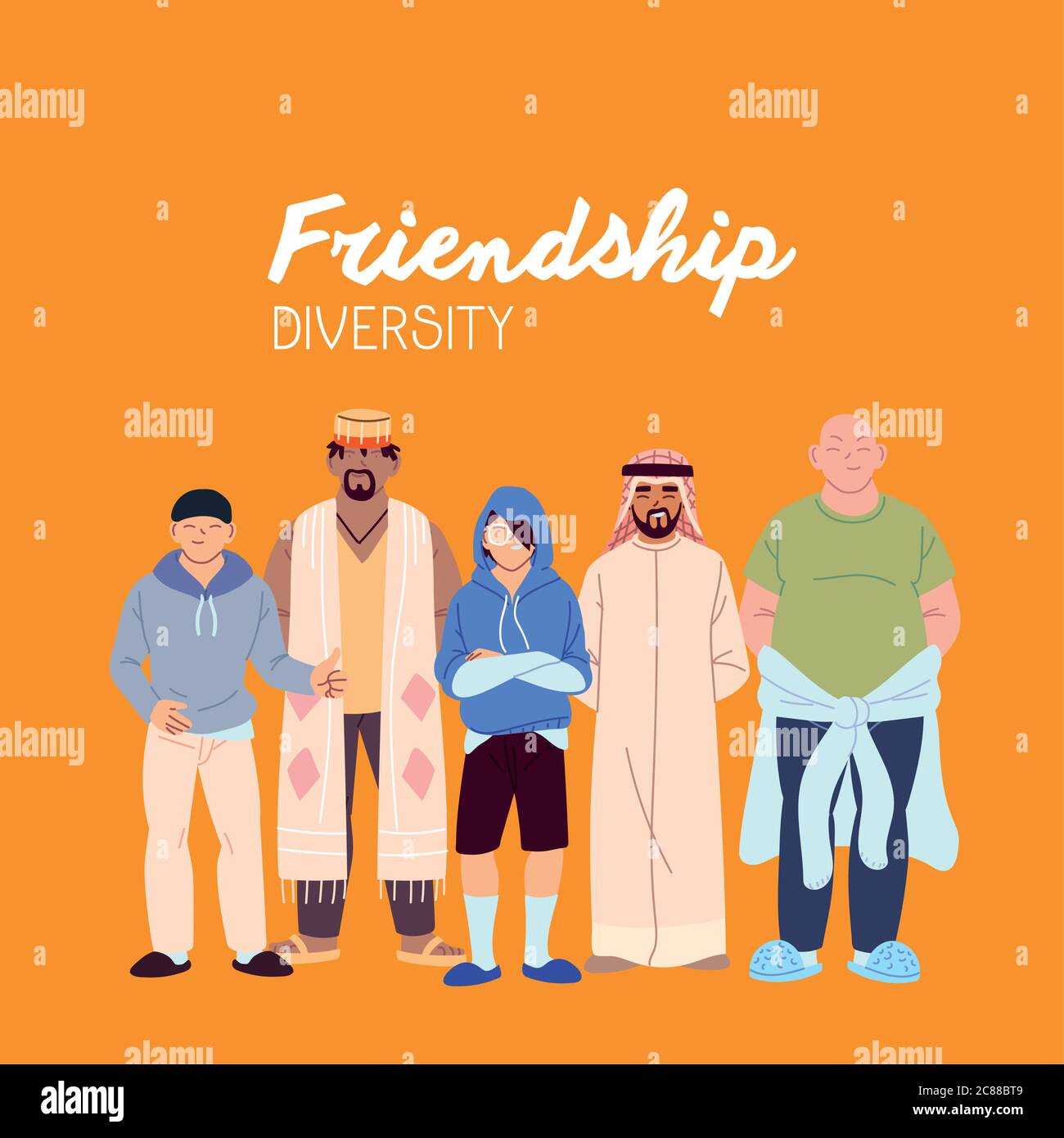 Men cartoons design, Cultural and friendship diversity theme Vector ...