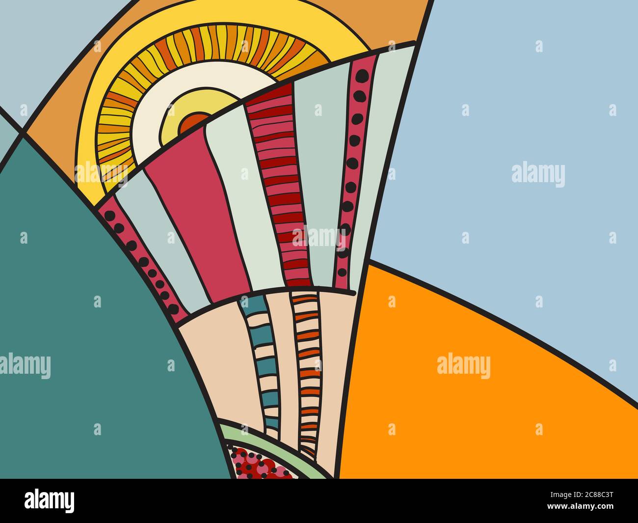 Abstract vector pattern, black and white doodles. Background for poster ...