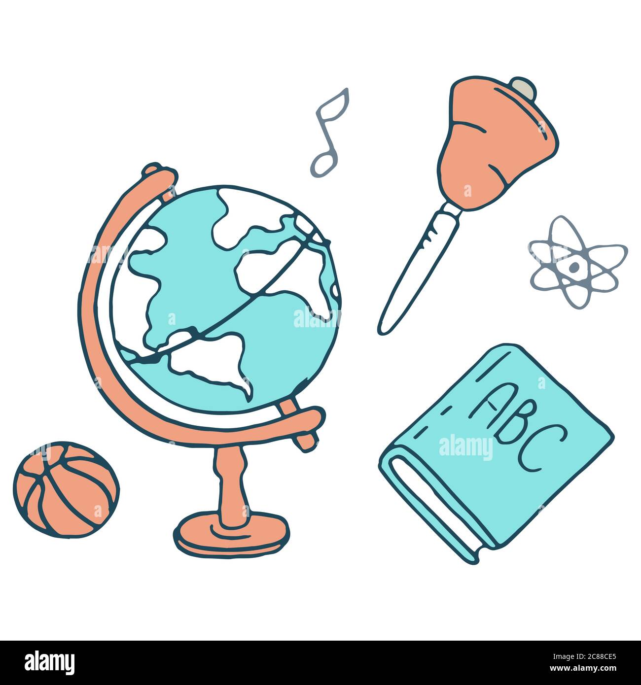 Back school logo bell vector hi-res stock photography and images - Alamy