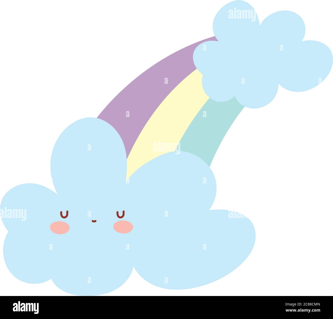 rainbow and clouds decoration cartoon isolated icon design vector ...