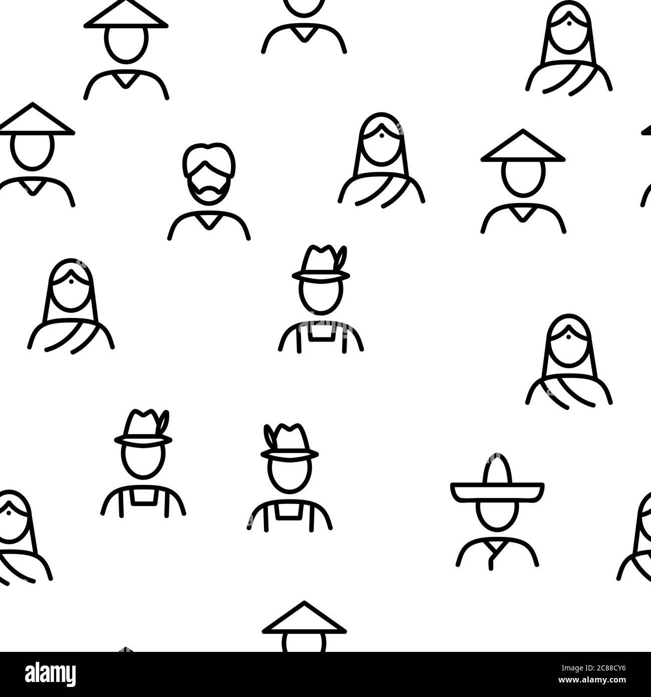 Ethnic World People Vector Seamless Pattern Stock Vector Image & Art ...