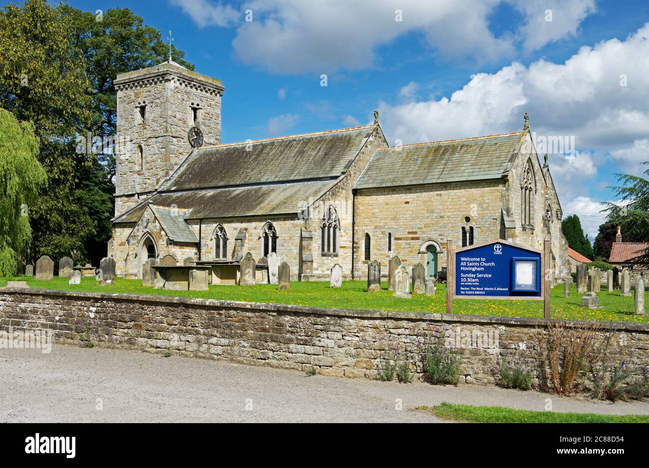 All Saints Church in the village of Hovingham, Ryedale, North Yorkshire ...