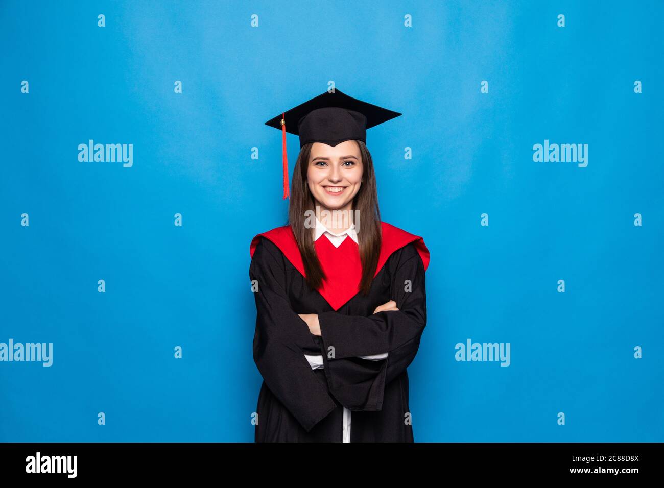 Graduating young woman in cap hi-res stock photography and images - Alamy