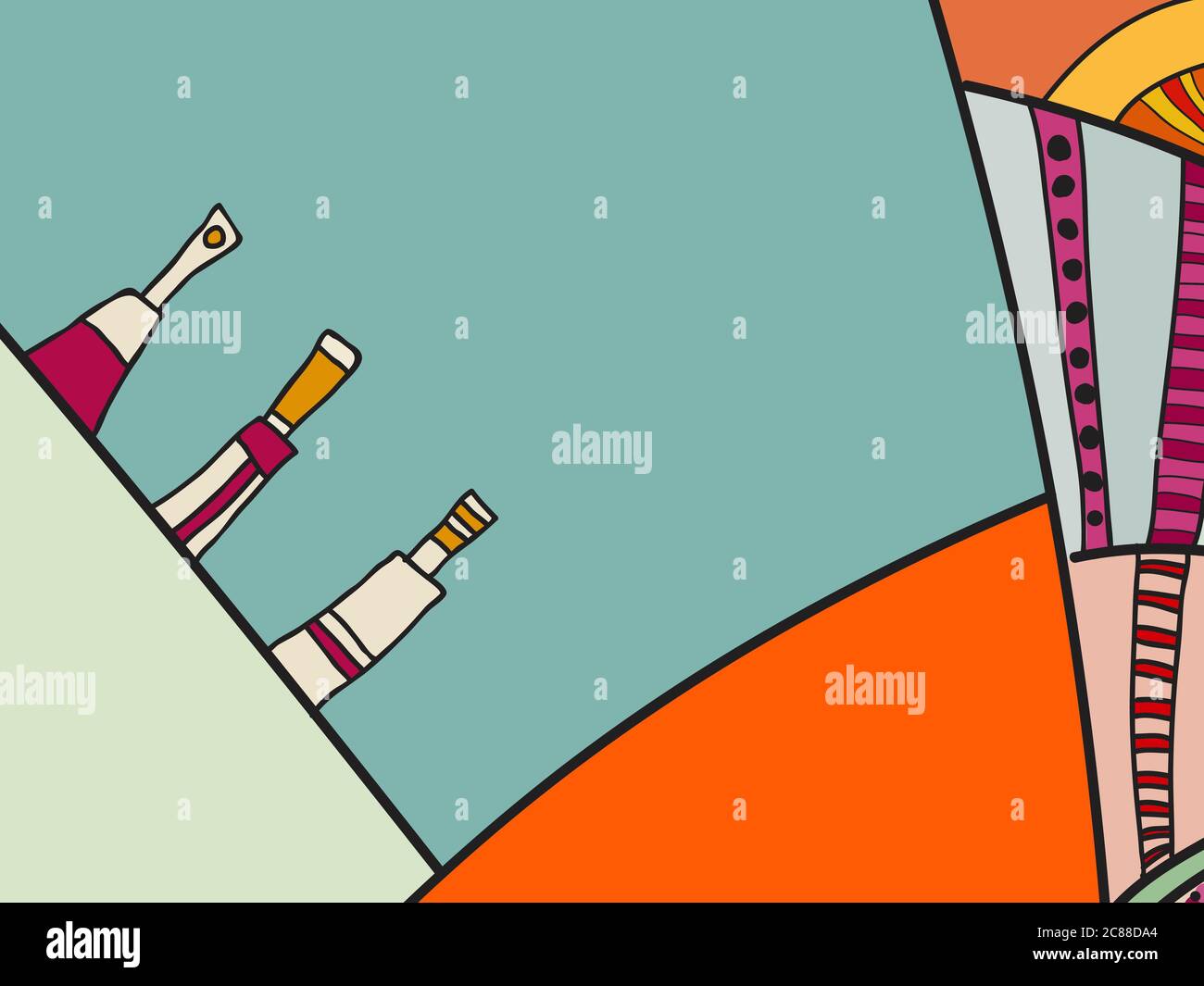 Abstract vector pattern, black and white doodles. Background for poster ...