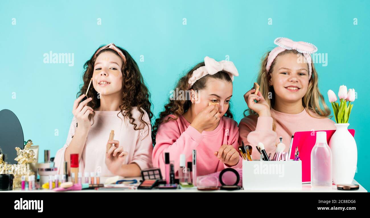 stylish beauty. three friends with happy face. smiling girls friends ...