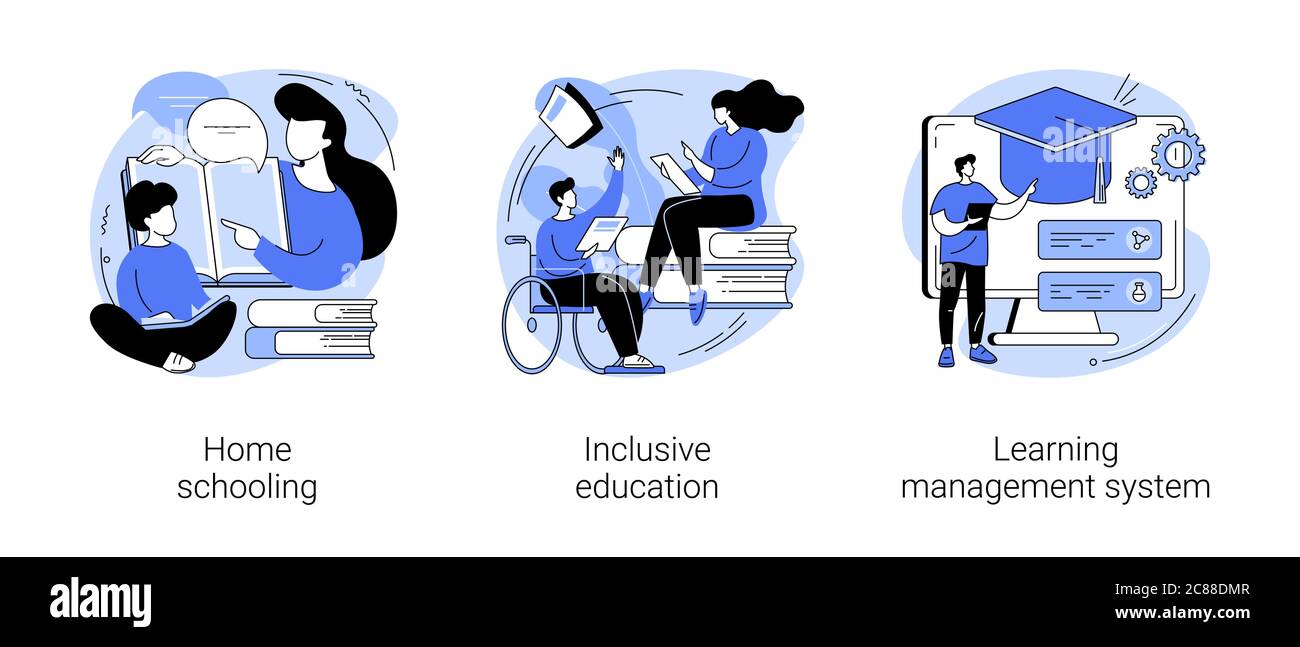 Private schooling curriculum abstract concept vector illustrations ...
