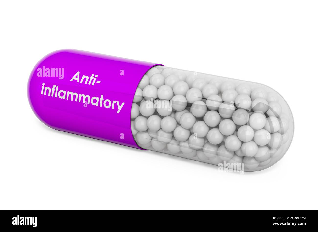 Anti-inflammatory Drug, capsule with anti-inflammatory. 3D rendering ...