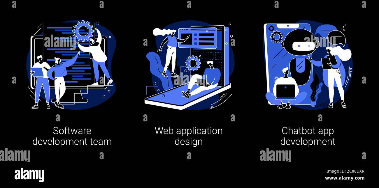 Professional programming abstract concept vector illustrations Stock ...