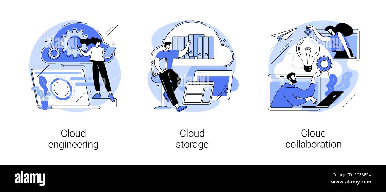 Cloud-based computing abstract concept vector illustrations Stock ...