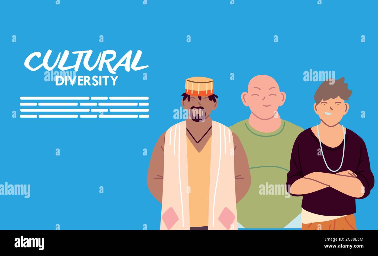 Men cartoons design, Cultural and friendship diversity theme Vector ...