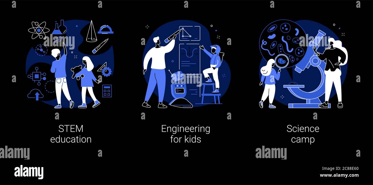 Fun learning activities abstract concept vector illustrations Stock ...