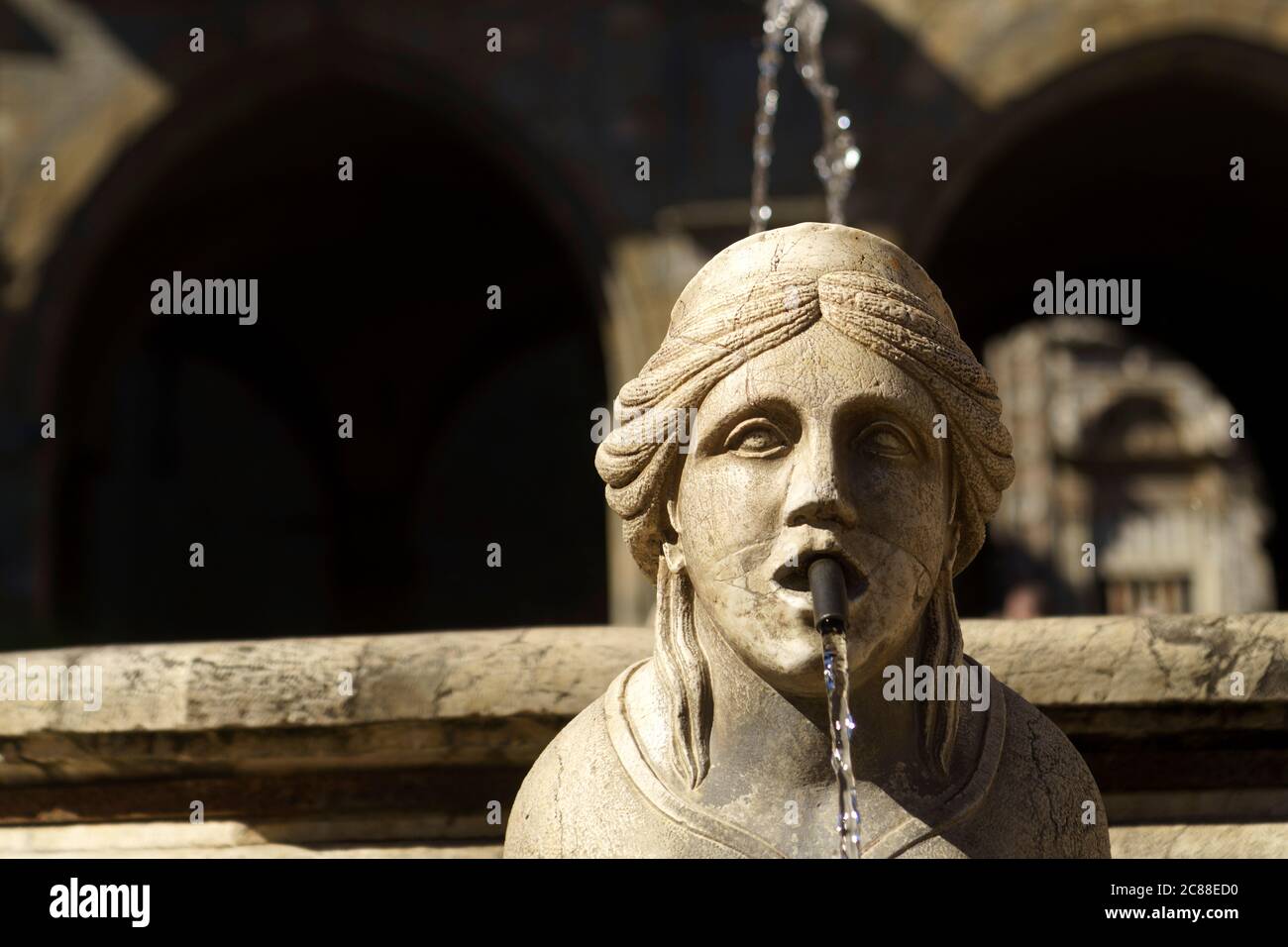 Bergamo, Lombardy, Italy: historic buildings in the main square of the ...