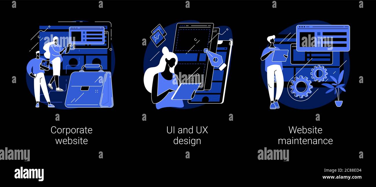 Corporate website abstract concept vector illustrations Stock Vector ...