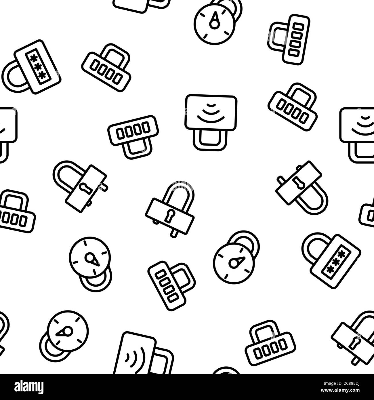 Padlock Security Tool Vector Seamless Pattern Stock Vector Image & Art ...