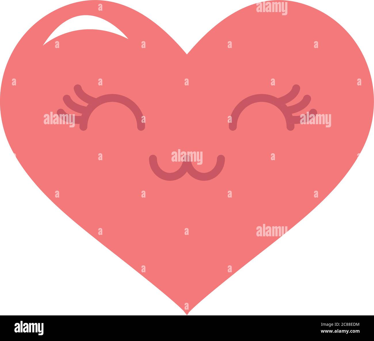 happy heart icon over white background, flat style, vector illustration ...
