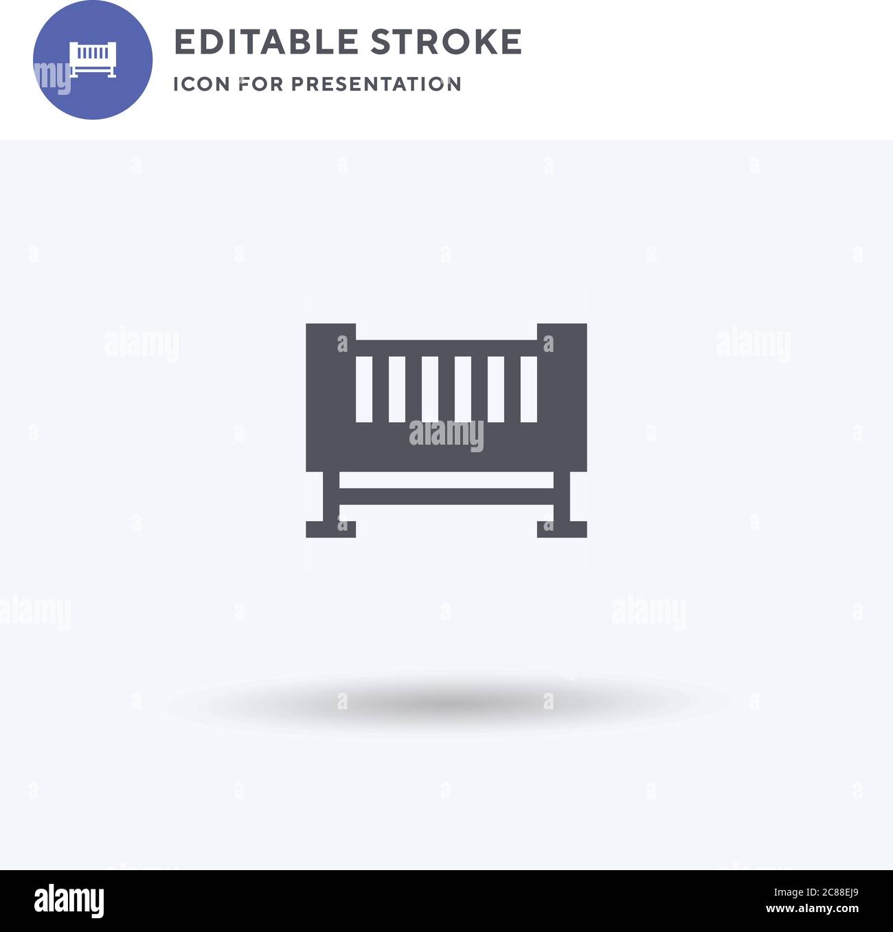 Cradle icon vector, filled flat sign, solid pictogram isolated on white ...