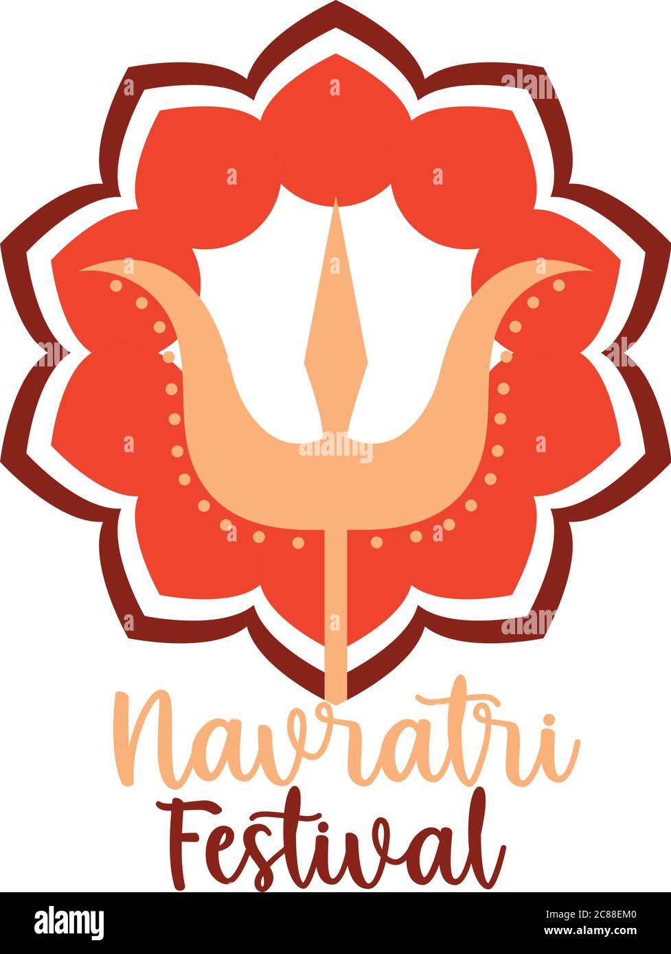 happy navratri indian celebration, ornament hindu celebration flat ...