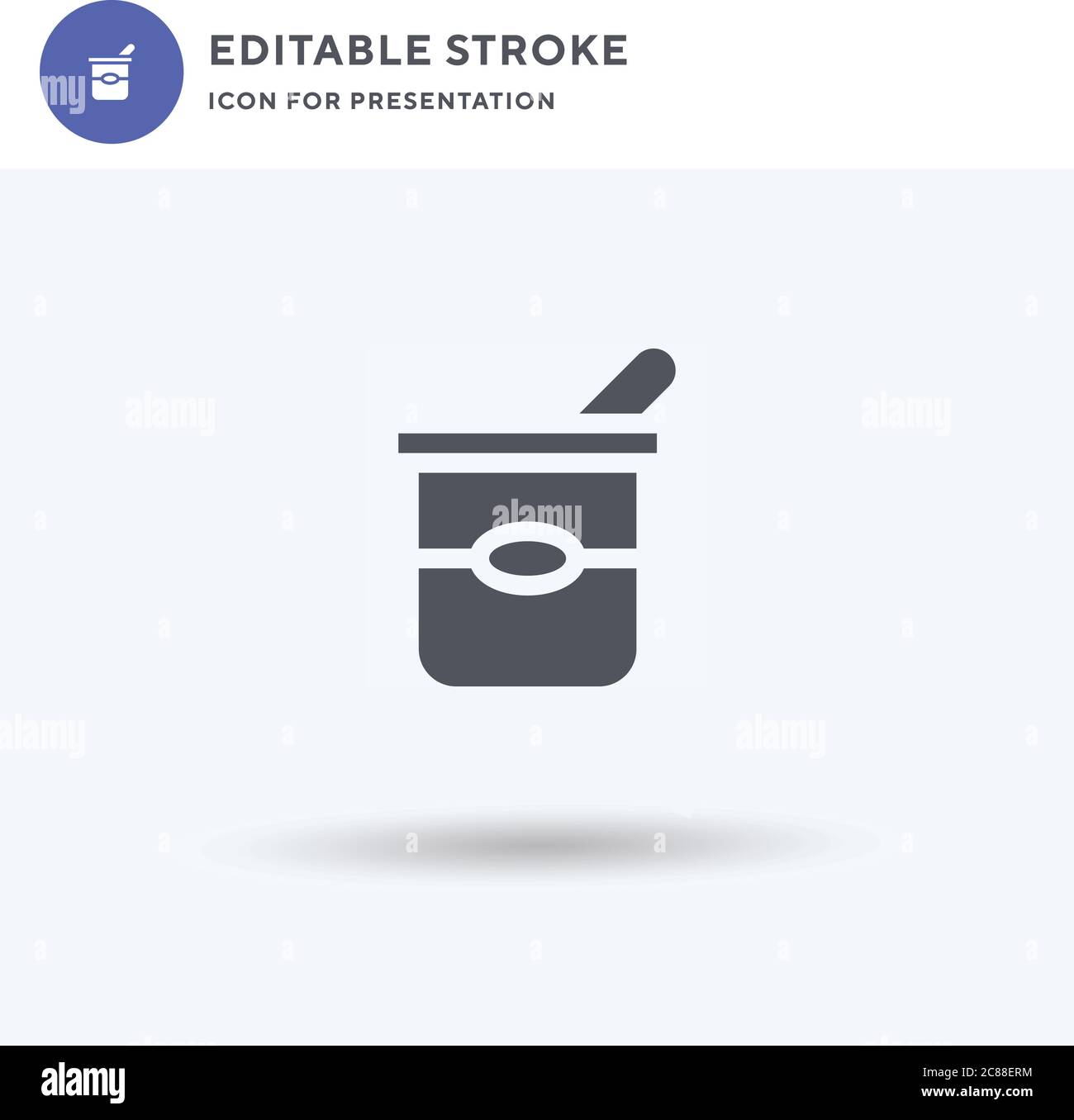 Yogurt icon vector, filled flat sign, solid pictogram isolated on white ...