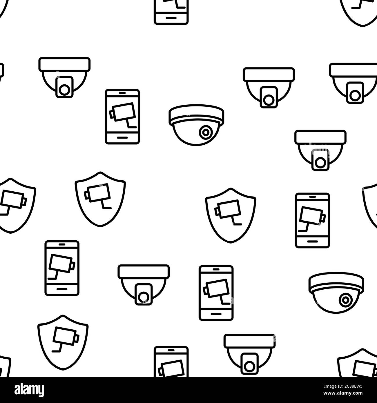 Cctv Security Camera Vector Seamless Pattern Stock Vector Image & Art ...