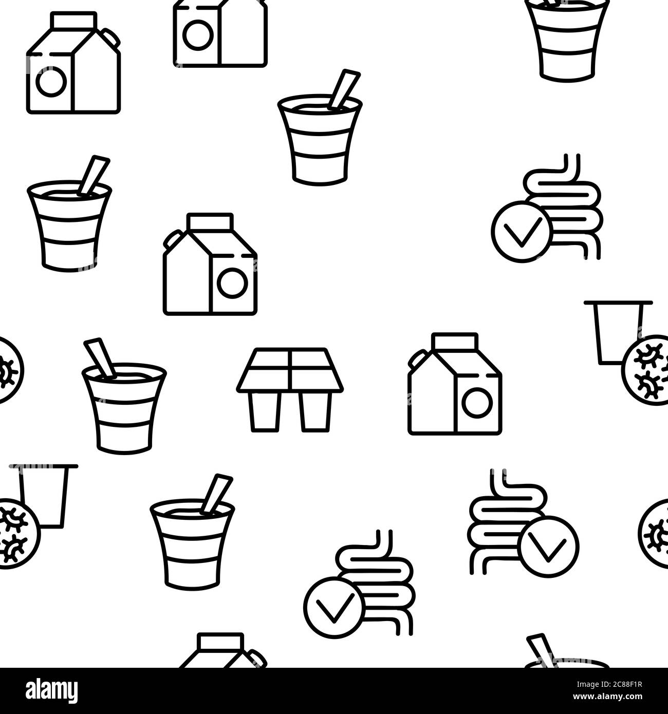 Yogurt Dairy Nutrition Vector Seamless Pattern Stock Vector Image & Art ...
