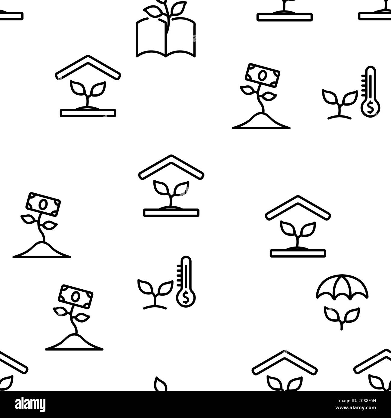 Growing Money Plant Vector Seamless Pattern Stock Vector Image & Art ...