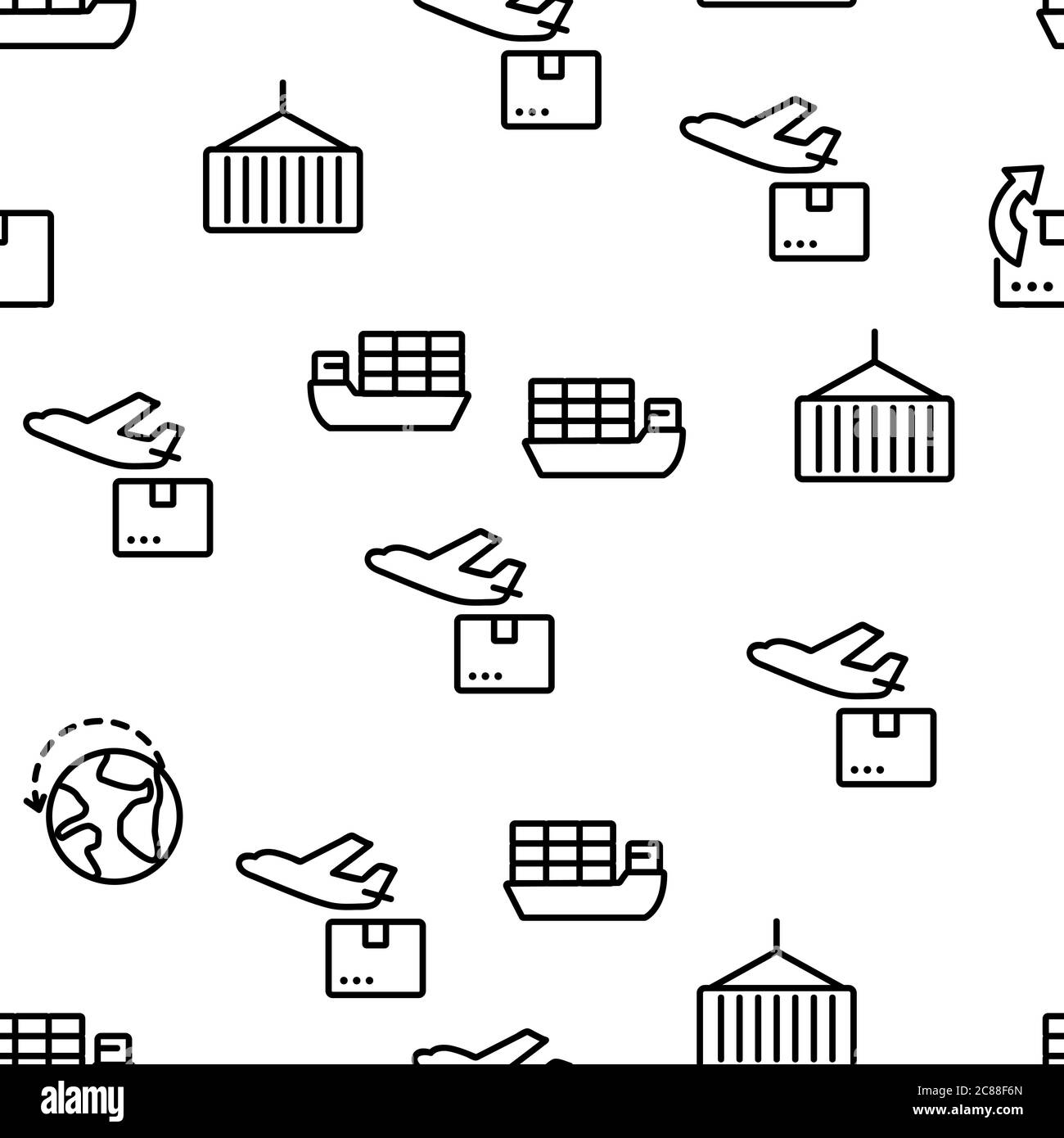 Export Global Logistic Vector Seamless Pattern Stock Vector Image & Art ...