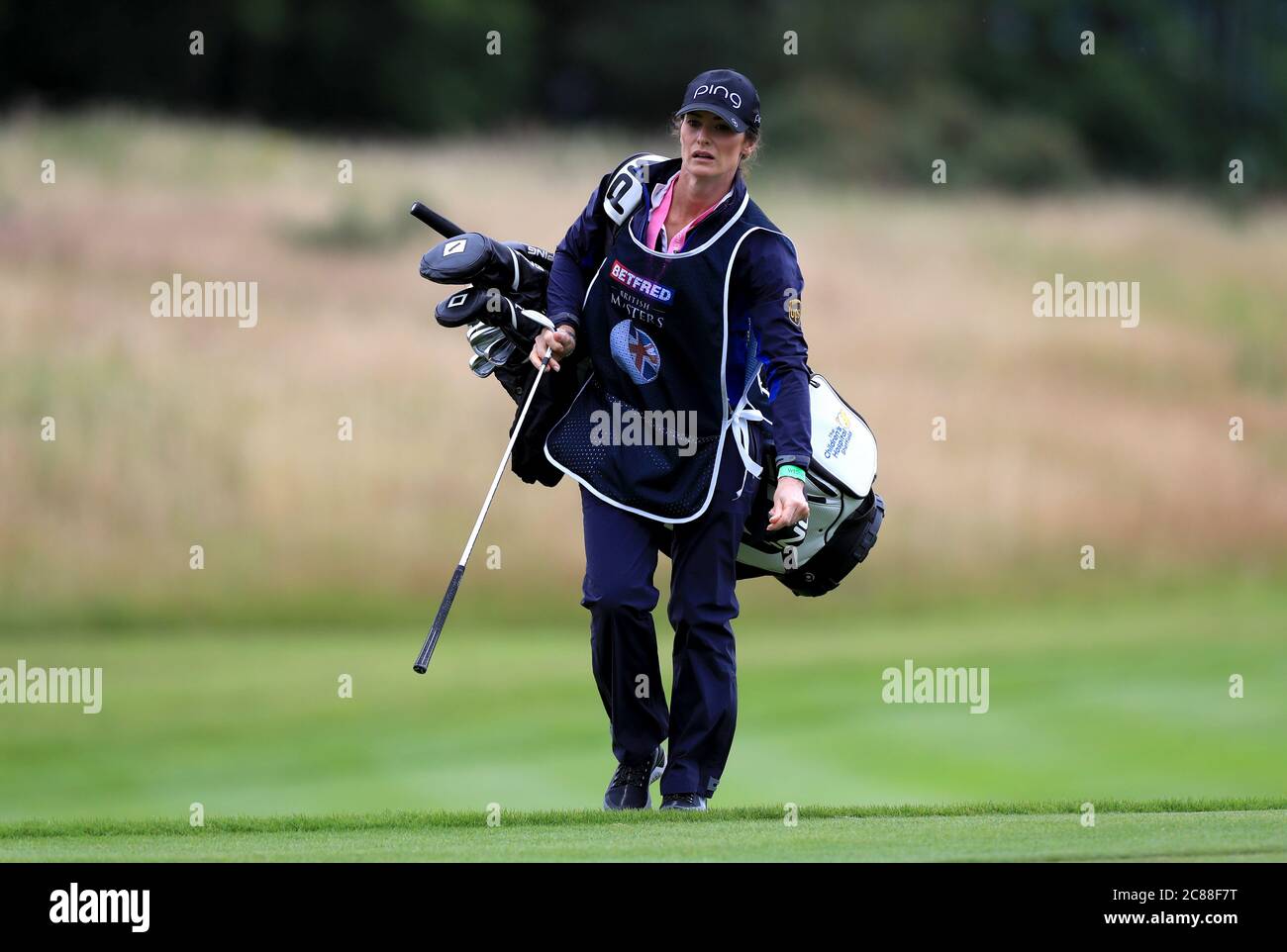 Lee Westwood's girlfriend and caddie Helen Storey during day one of the ...