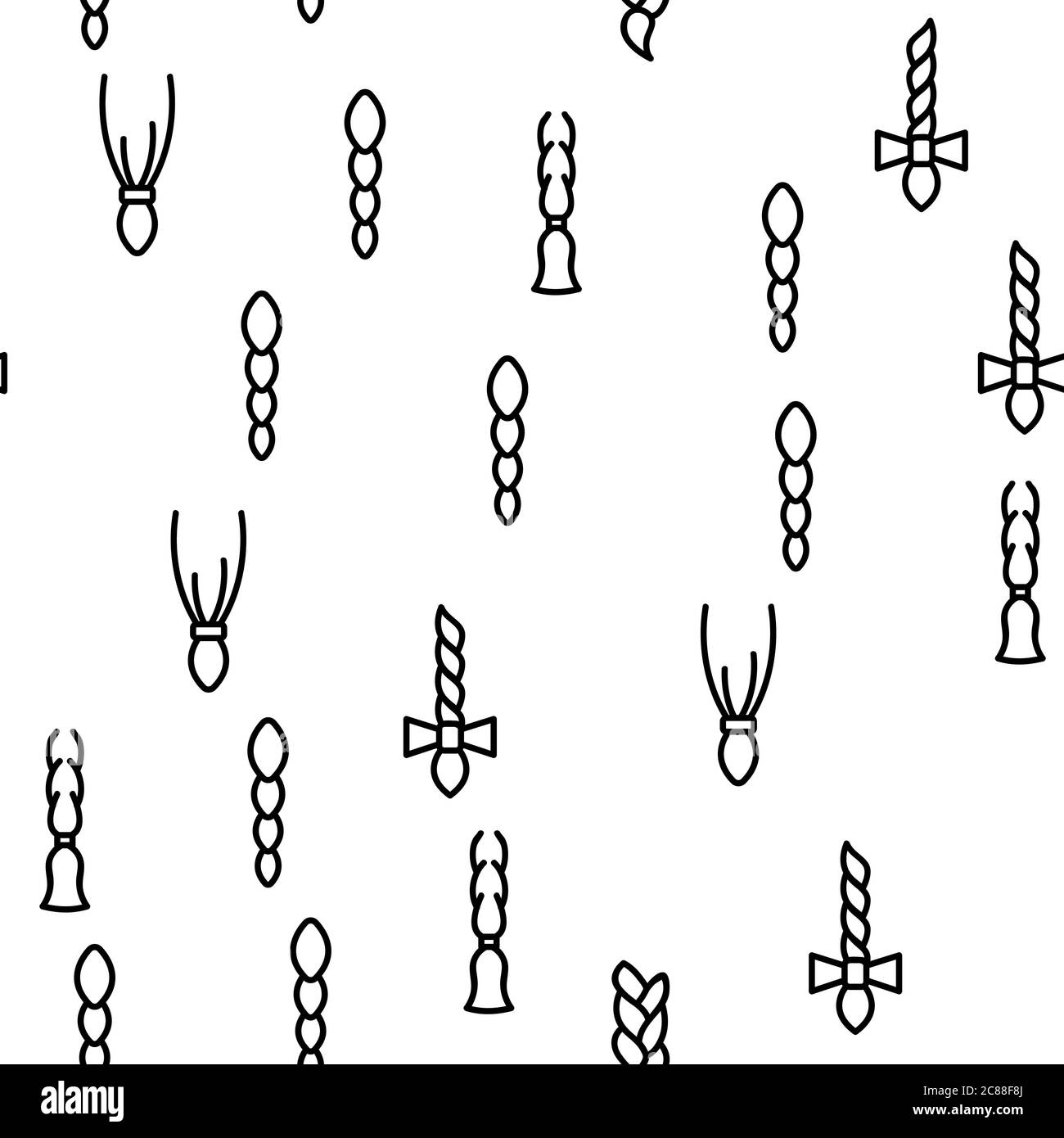 Braid Bread Hairstyles Vector Seamless Pattern Stock Vector Image & Art ...