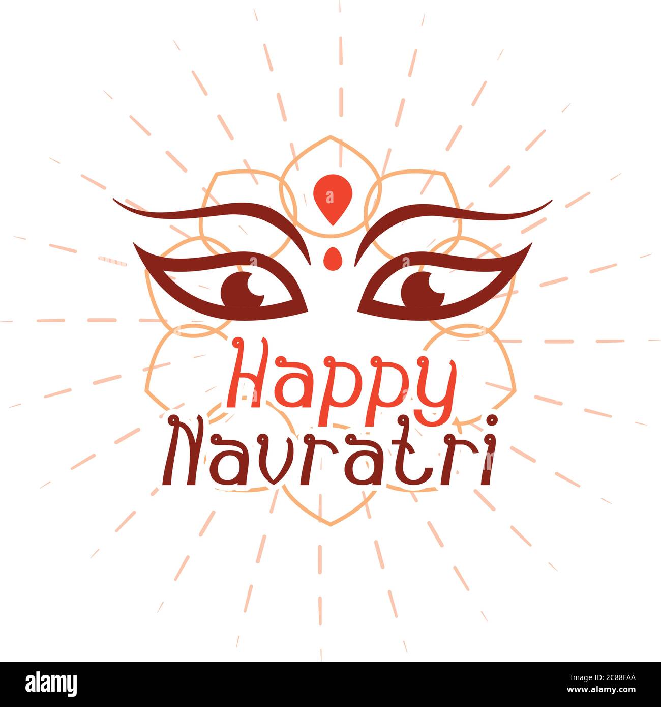 happy navratri indian celebration, durga goddess of power flat style ...