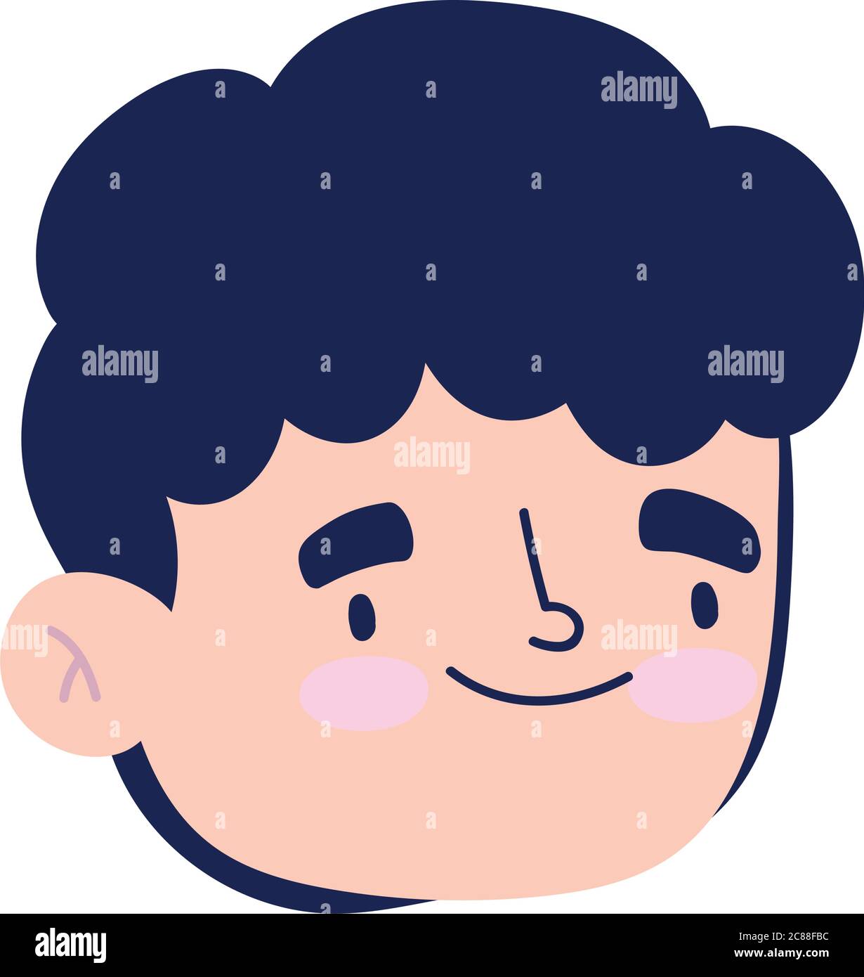 happy man face cartoon character isolated design icon vector ...