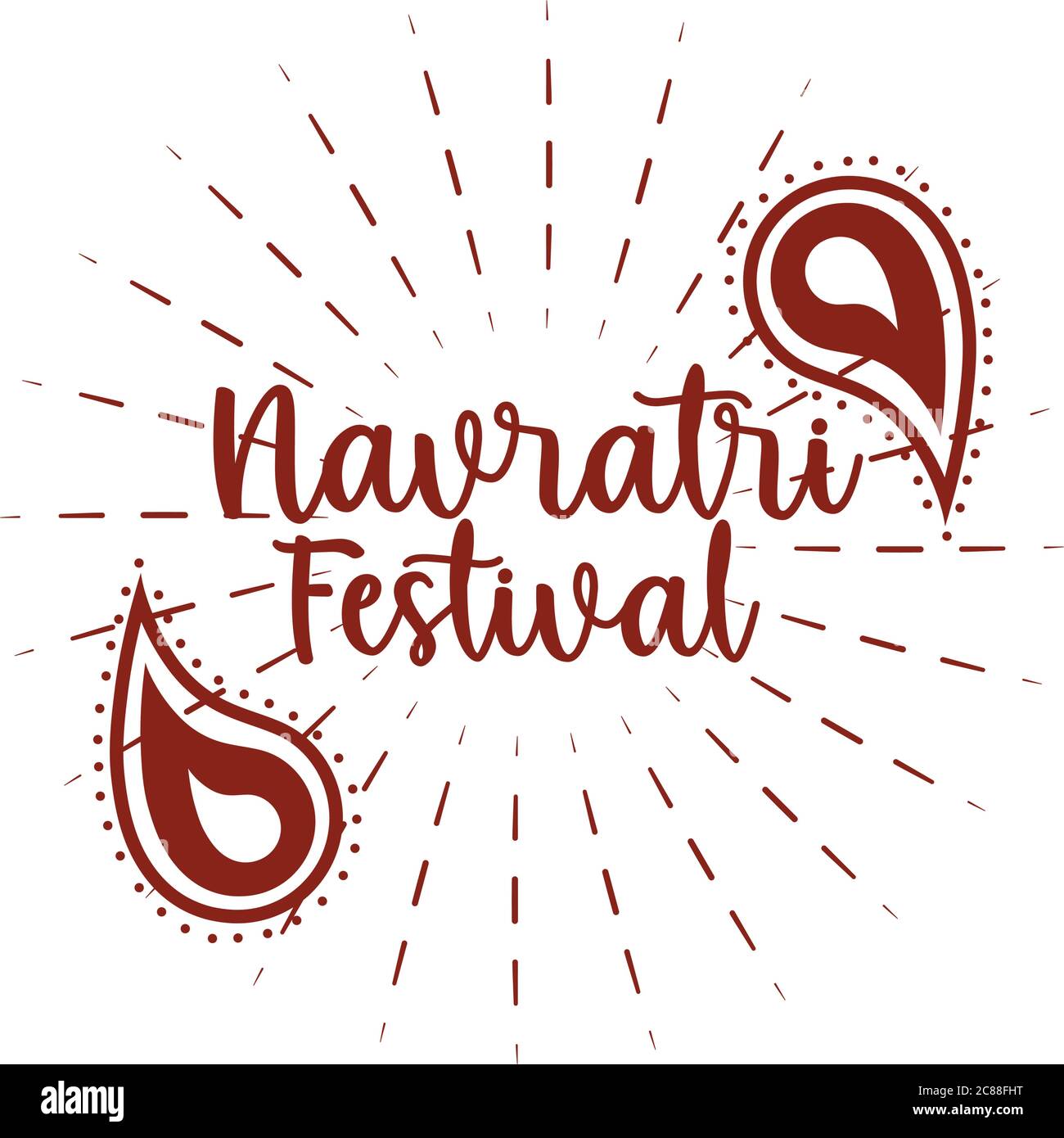 happy navratri indian celebration, goddess durga culture hand lettering ...