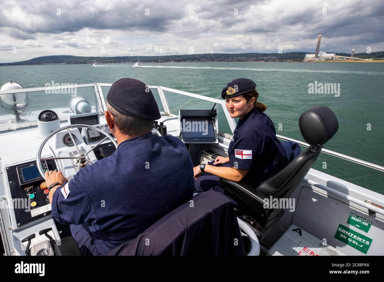 Commanding Officer Lt Rebecca Anderson Royal Navy (right) abroad HMS ...