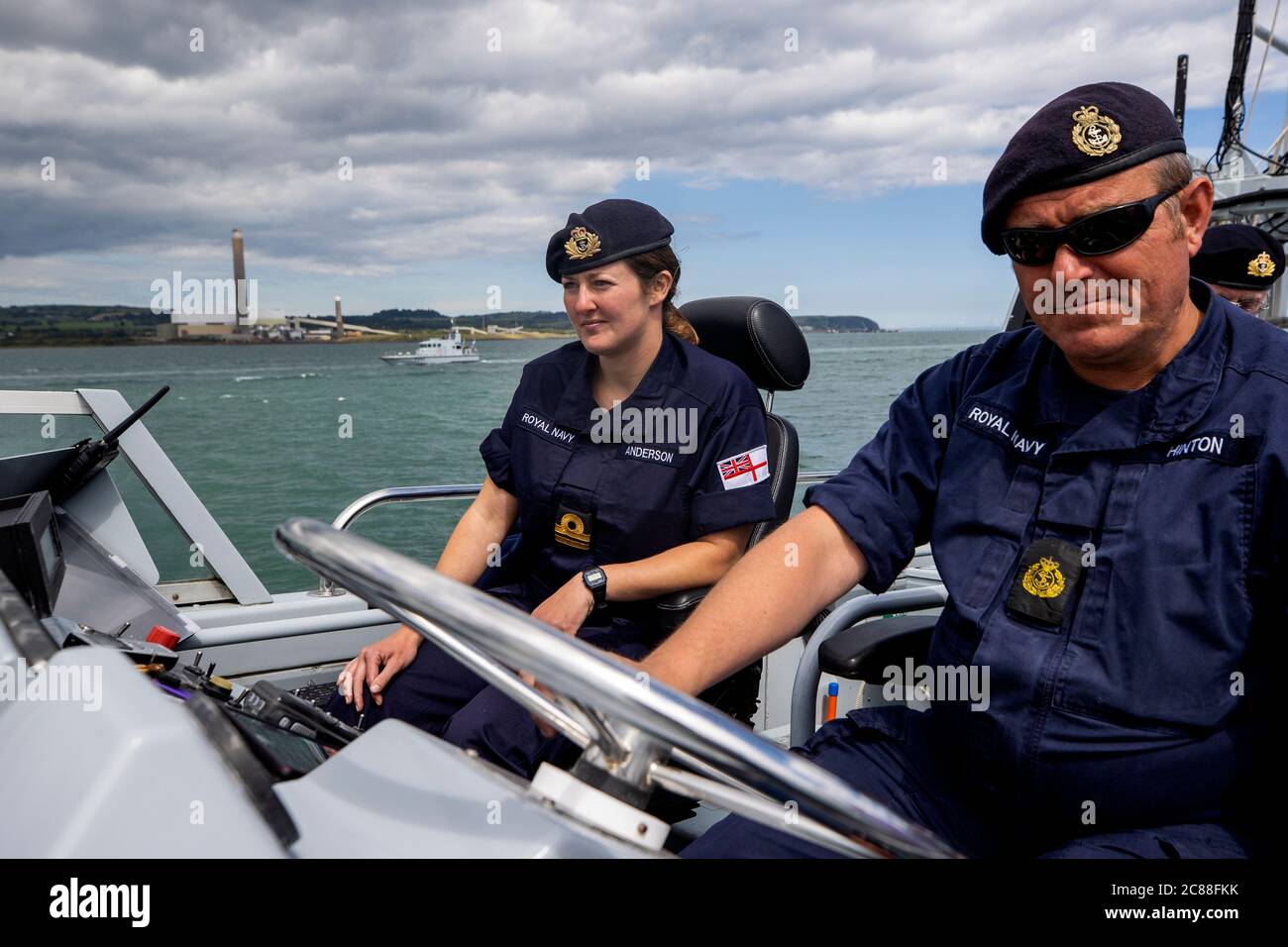 Commanding Officer Lt Rebecca Anderson Royal Navy (left) abroad HMS ...