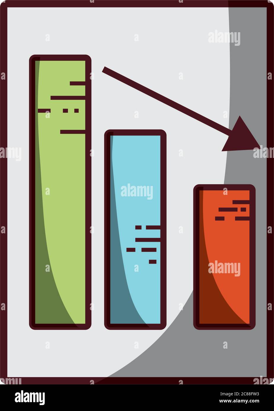Blue sign decrease chart symbol Stock Vector Images - Alamy