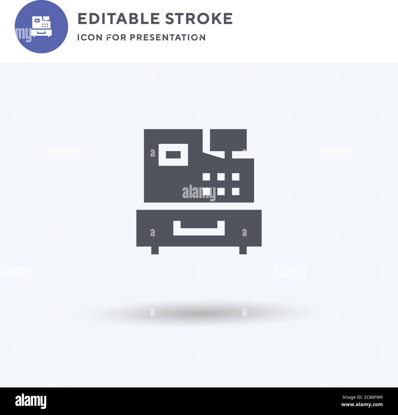 Cash Register icon vector, filled flat sign, solid pictogram isolated ...