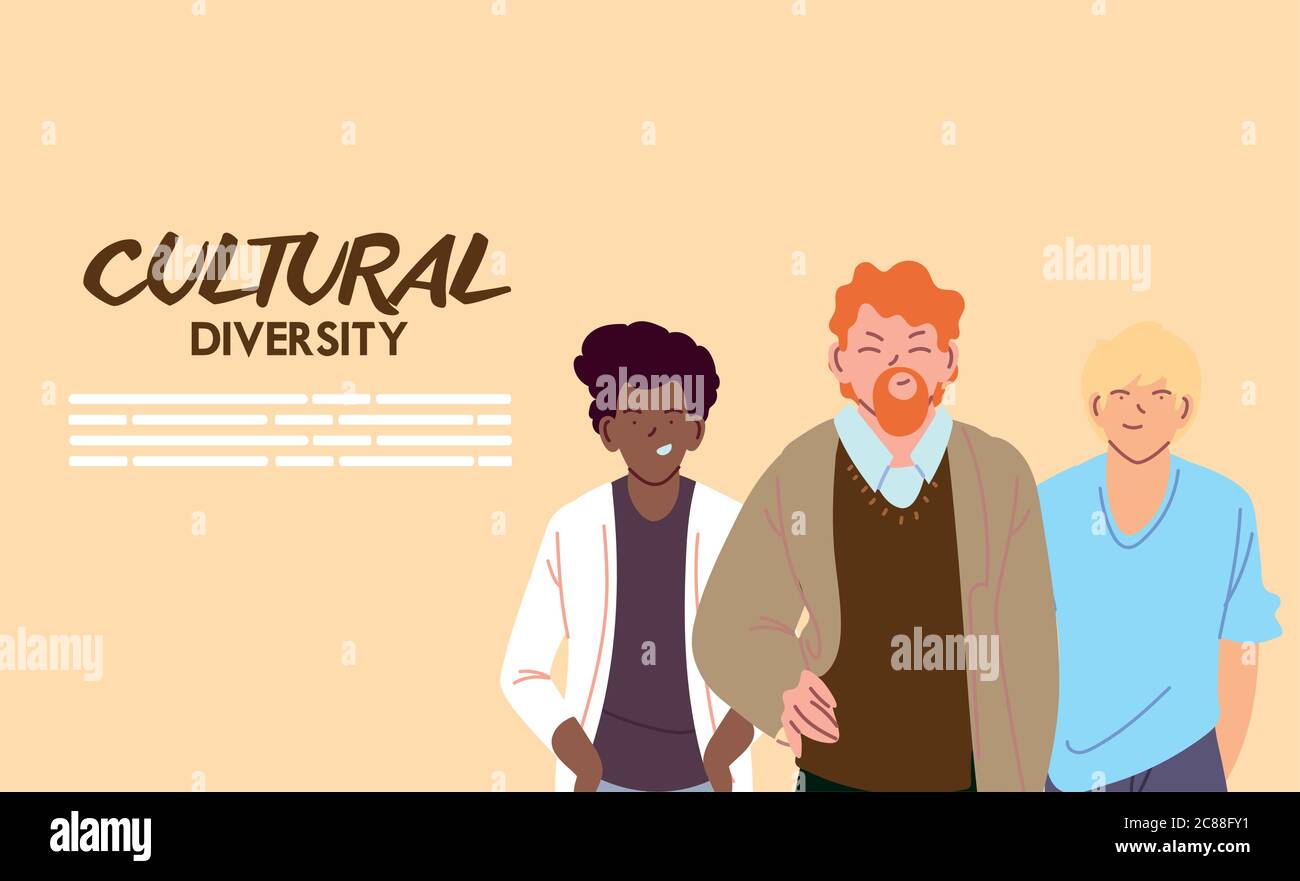 Men cartoons design, Cultural and friendship diversity theme Vector ...