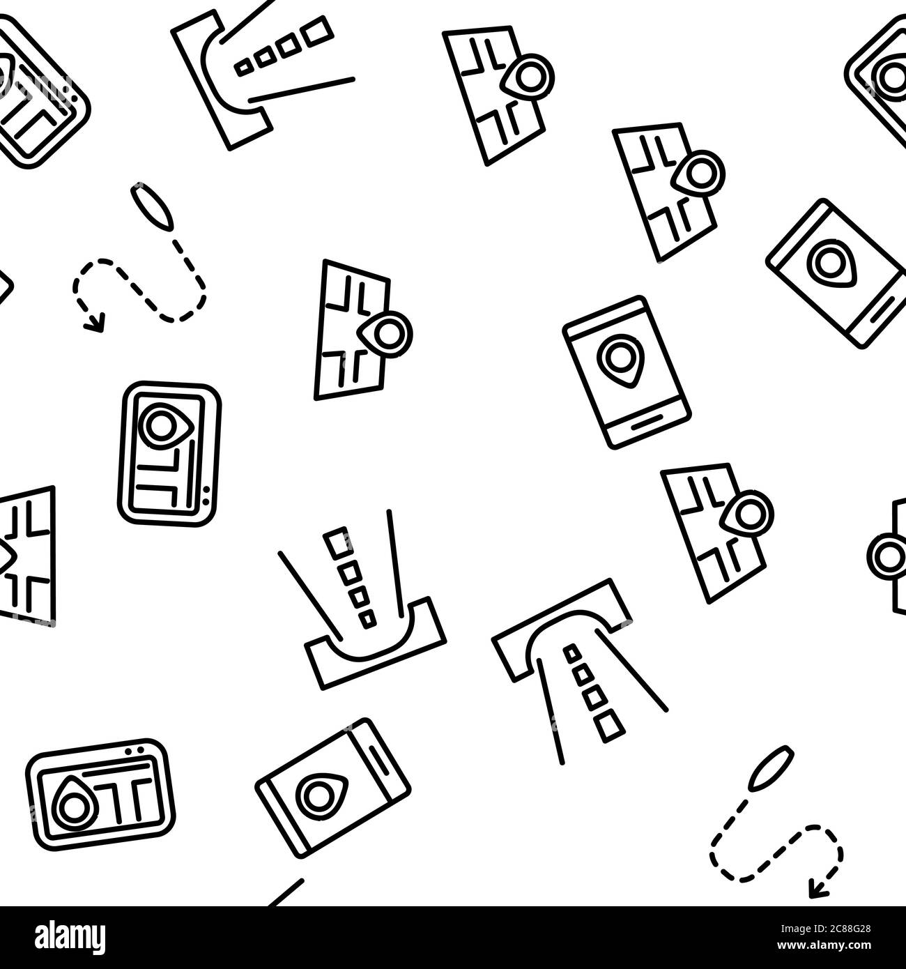 Route Gps Navigator Vector Seamless Pattern Stock Vector Image & Art ...
