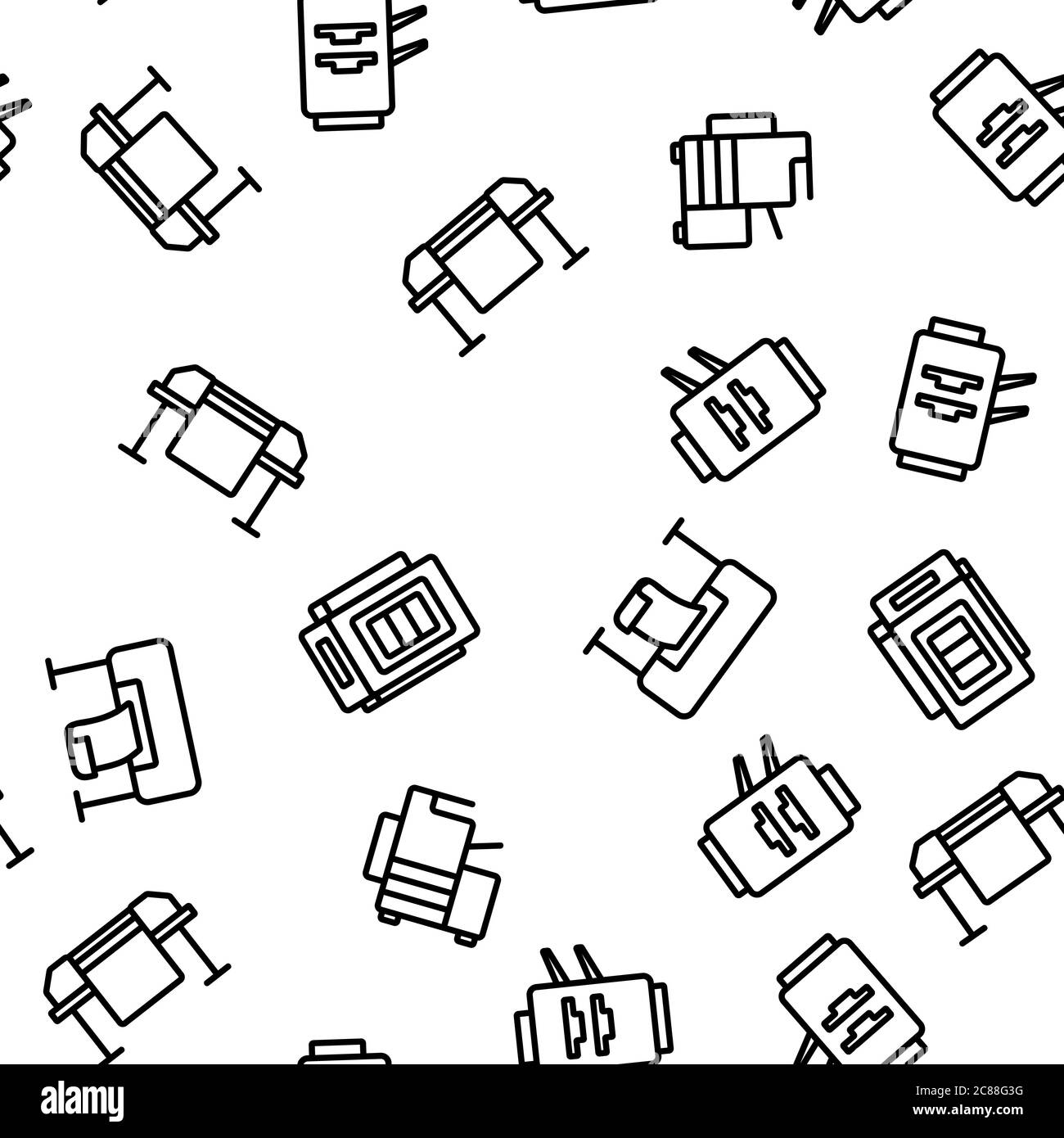 Printer Equipment Vector Seamless Pattern Stock Vector Image & Art - Alamy