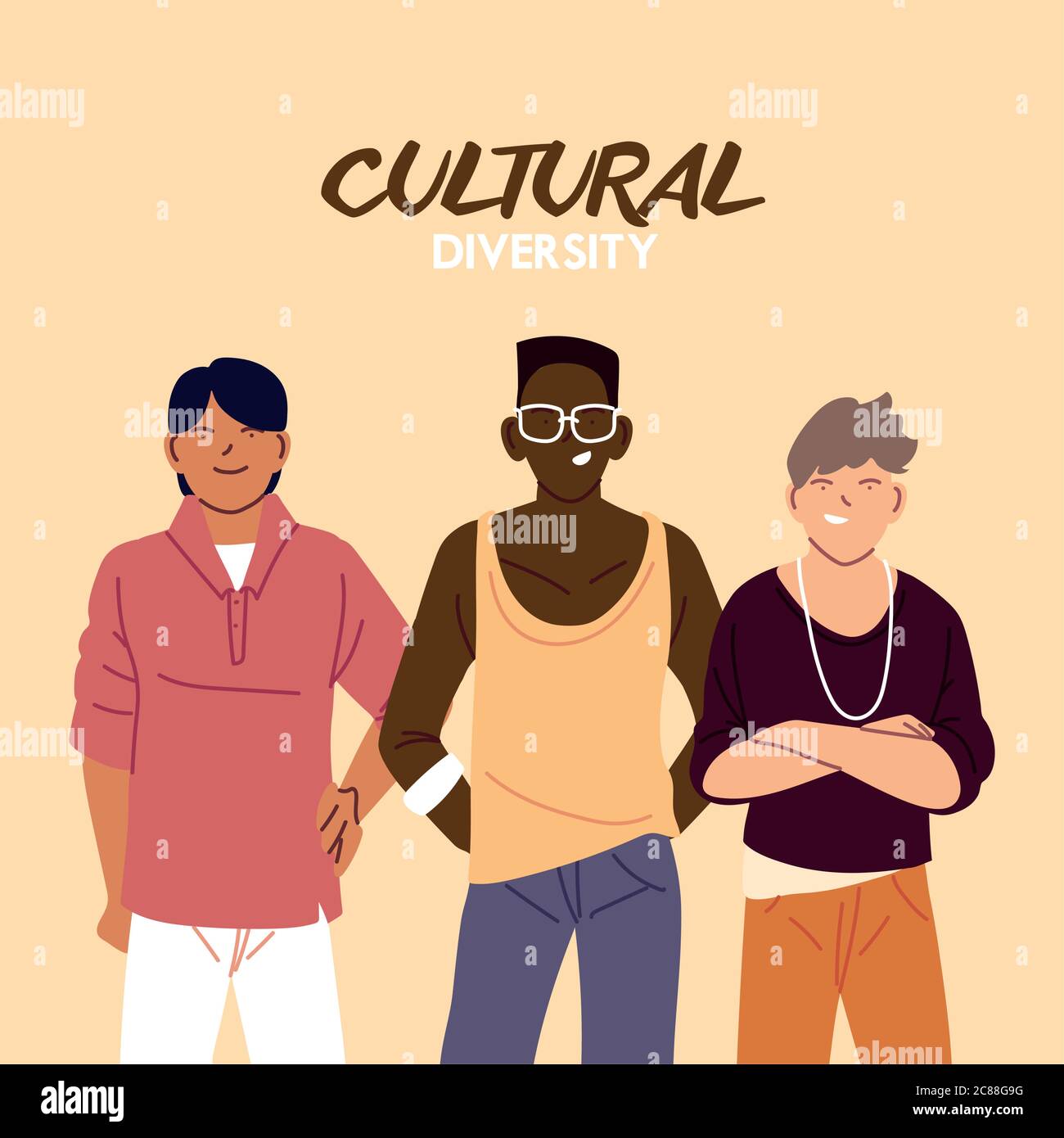 Men cartoons design, Cultural and friendship diversity theme Vector ...