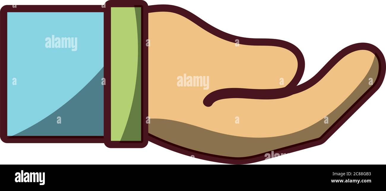 hand to receive gesture cartoon icon isolated design shadow vector ...