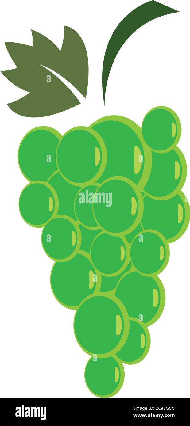 Bunch of wine grapes with leaf icon for food apps and websites Stock ...